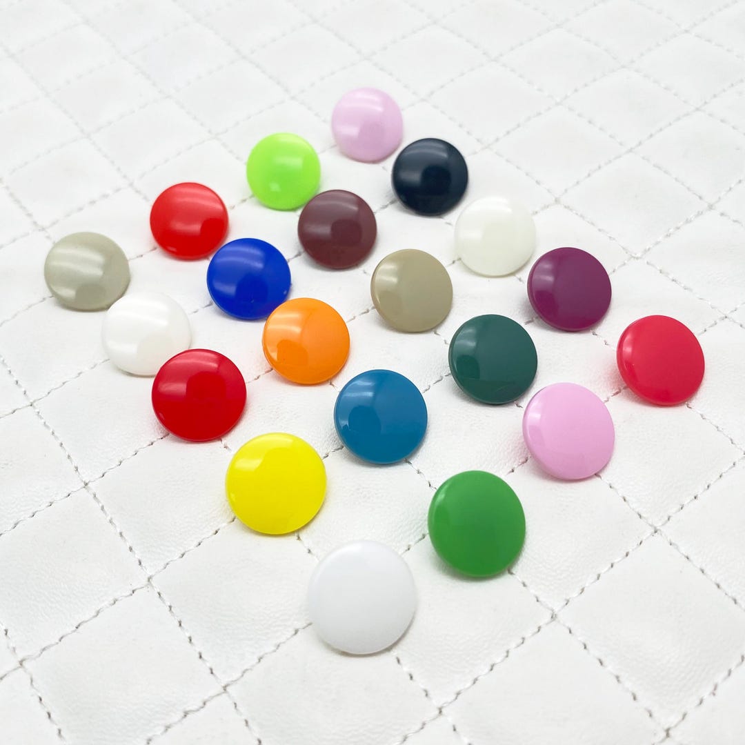 12mm Plastic Snap Buttons: 21 Colors, 100 Sets, Washable Press Studs - Etsy