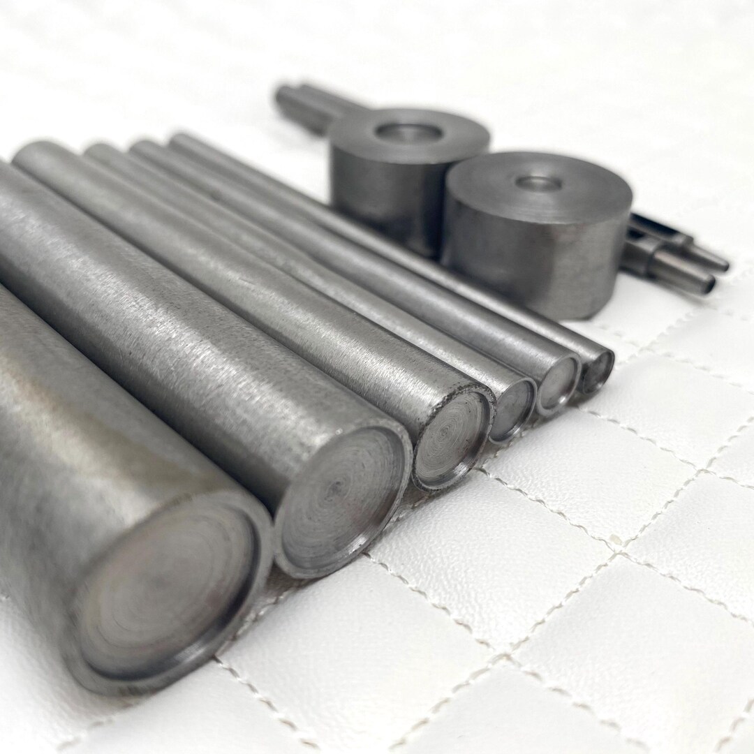 11 Size to Choose Flat Round Top Rivets Setting Tools Kit Punch Die ...