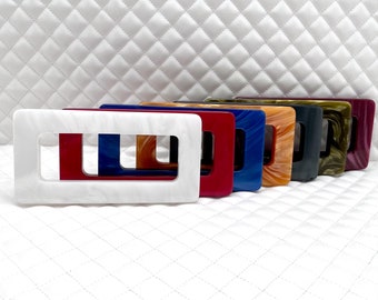 Pair of 4 3/4 Inch 12cm Resin Rectangle Oblong Cut Out Grommet Bag ...