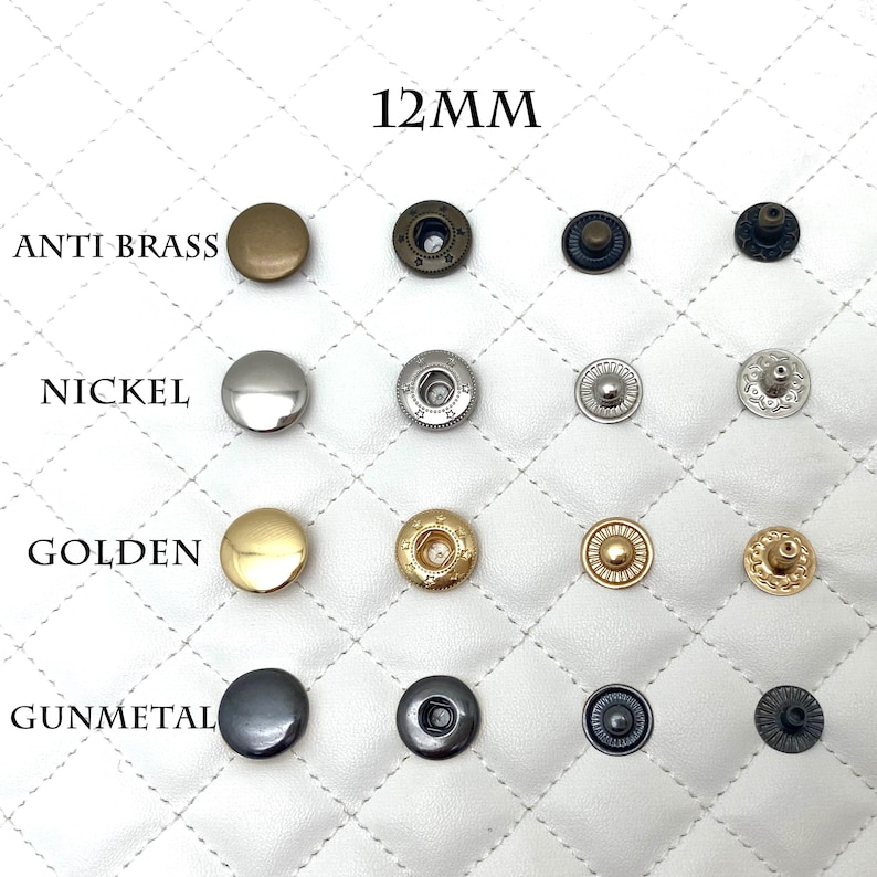 8mm 10mm 12mm 15mm 5 Colors Copper Snap Fastener - Etsy
