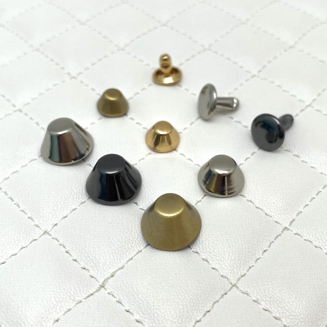 3 Size to Choose Iron Flat Cone Rivets Cap Studs Leather Rivet 4 Colors ...