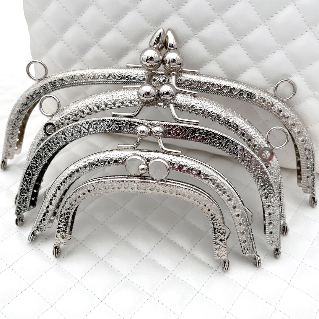 Silver Metal Arch Coin Purse Frame: Kiss Clasp Lock, DIY Bag Making - Etsy