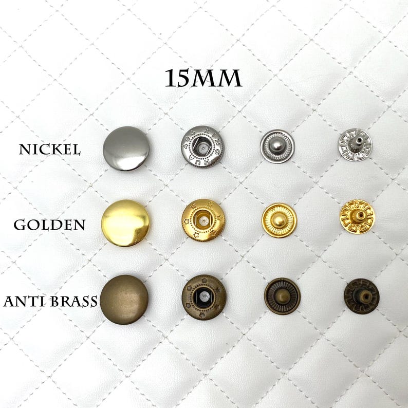 8mm 10mm 12mm 15mm 5 Colors Copper Snap Fastener - Etsy
