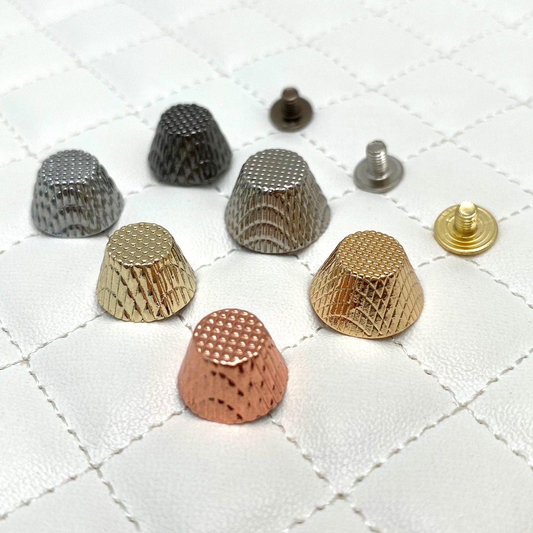 14mm & 12mm Screw in Flat Cone Rivets Zinc Leather Rivet Purse Feet ...