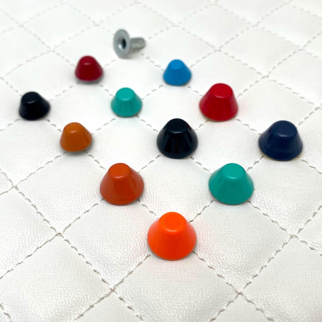 2 Size to Choose Iron Flat Cone Rivets Cap Studs Leather Rivet 6 Colors ...