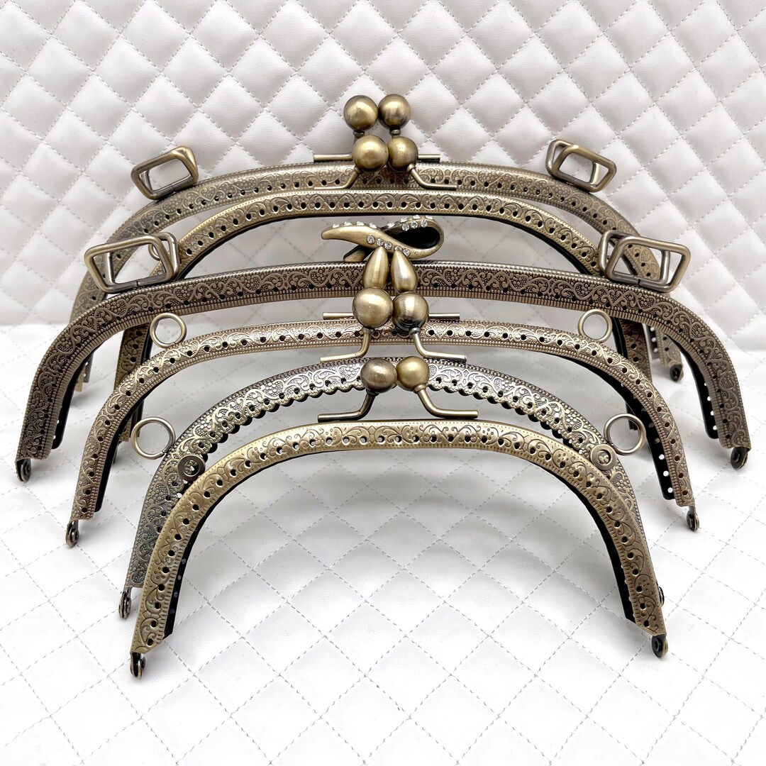Antique Bronze Metal Coin Purse Frame: Kiss Clasp Clutch Bag - 6 Sizes ...