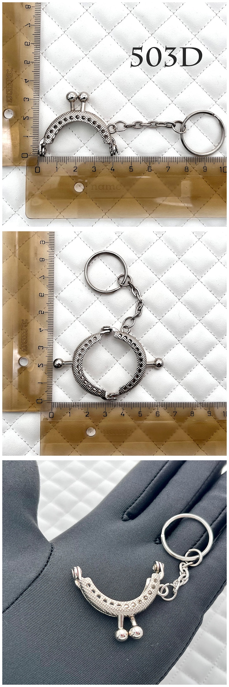 Metal Half Round Coin Purse Frame: Nickel Kiss Clasp Lock (7 Sizes) - Etsy