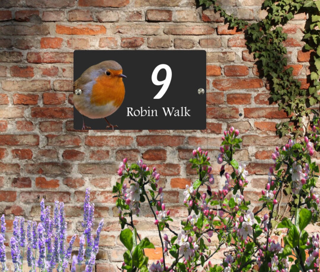 Robin House Sign, House Sign, Address Sign, Wall Plaque - Etsy UK