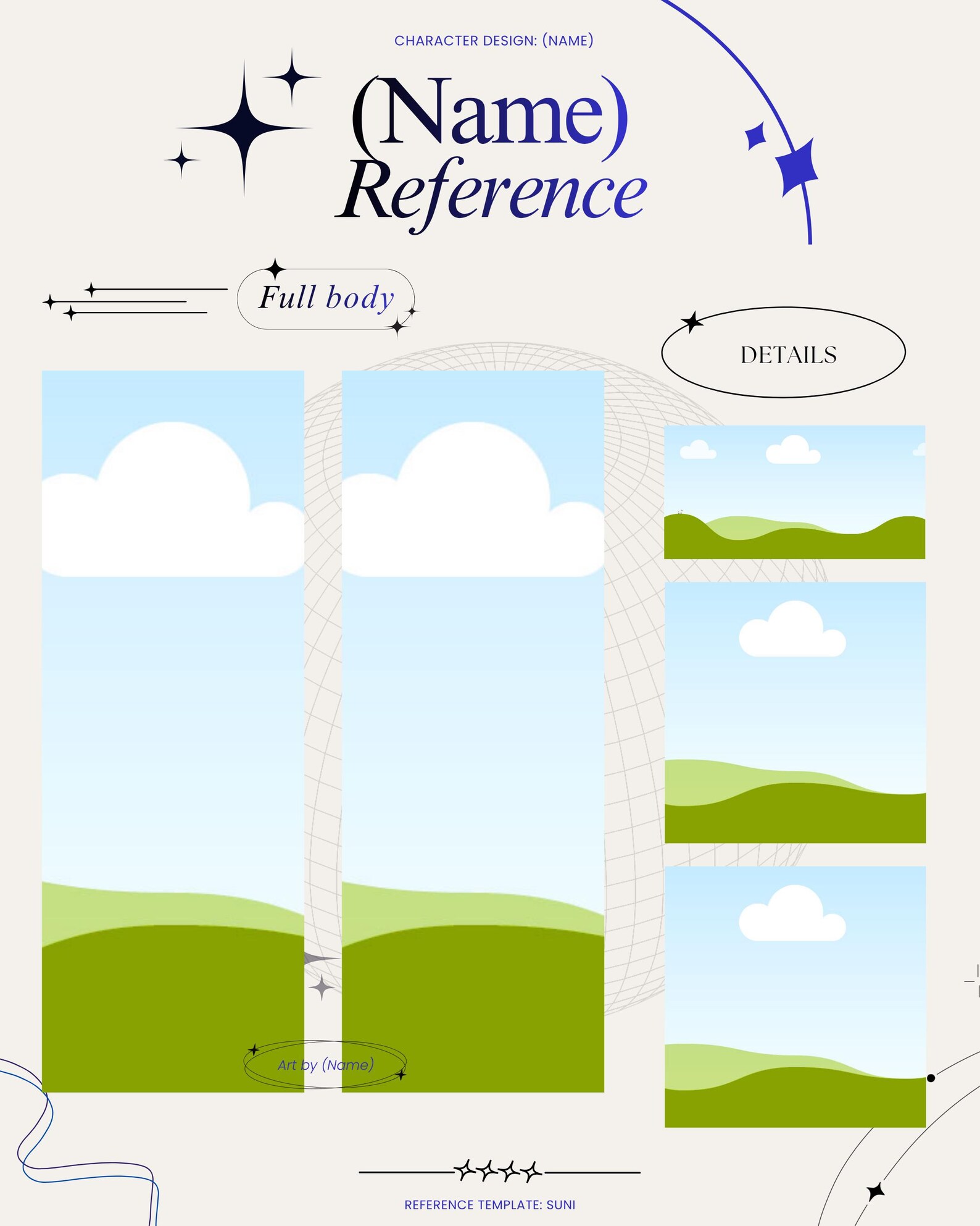 Celestial Blue - Character Reference (template) - Etsy