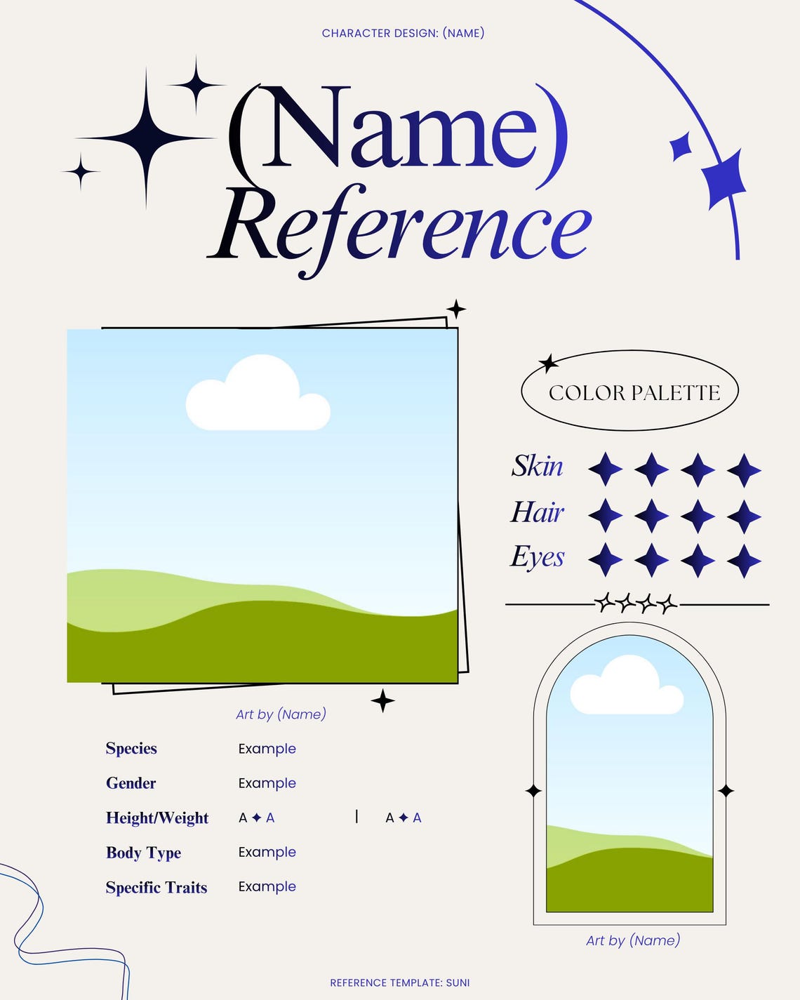 Celestial Blue - Character Reference (template) - Etsy