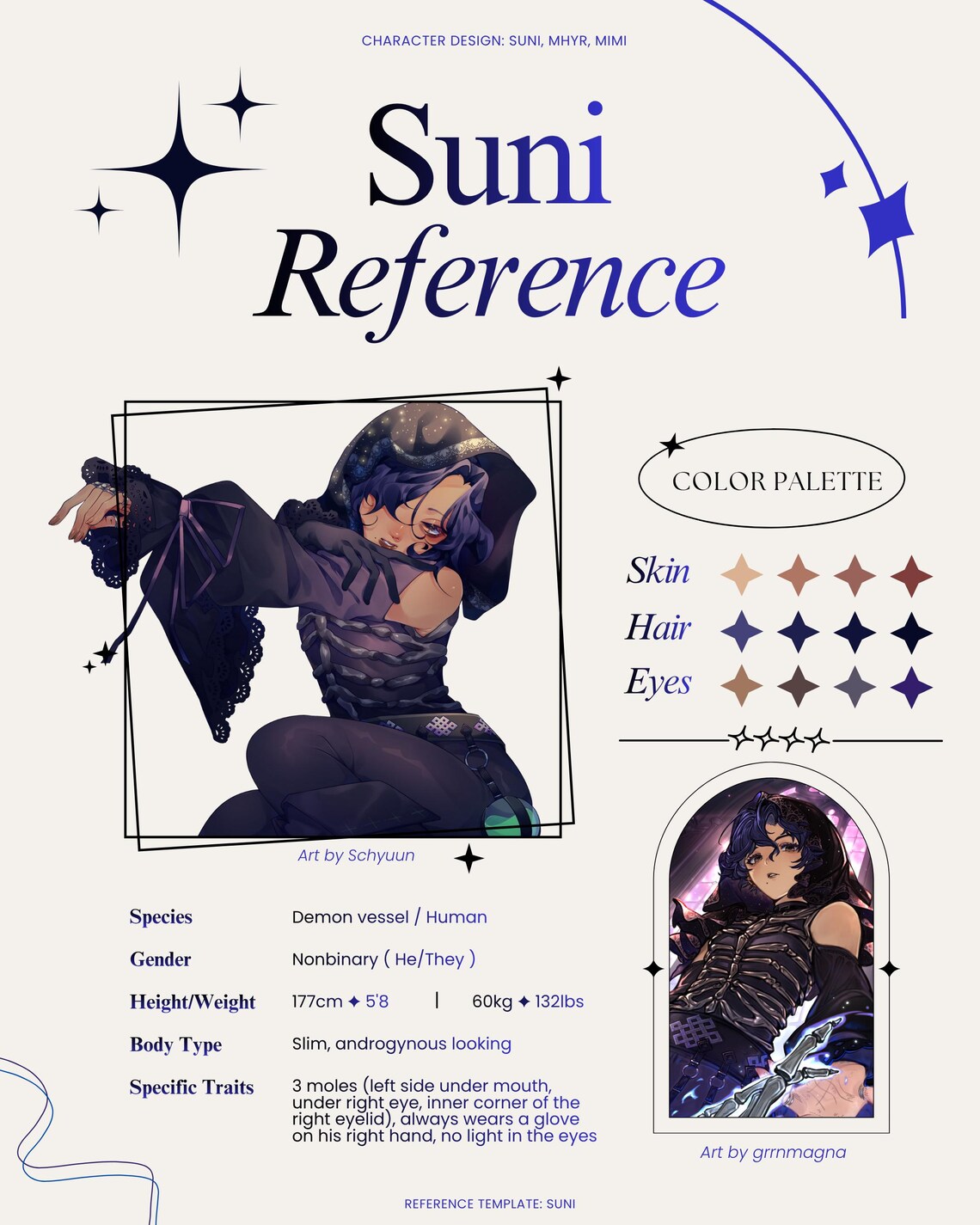 Celestial Blue - Character Reference (template) - Etsy