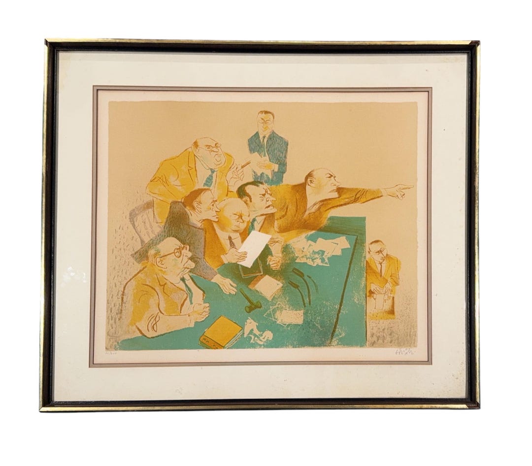 4 of 4 William Gropper Lithograph “objection” | Watergate Series #5 ...