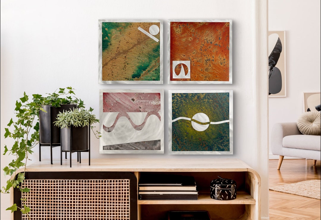 Robert Rickard Contemporary Metal Wall Art 4 Piece Contemplation ...