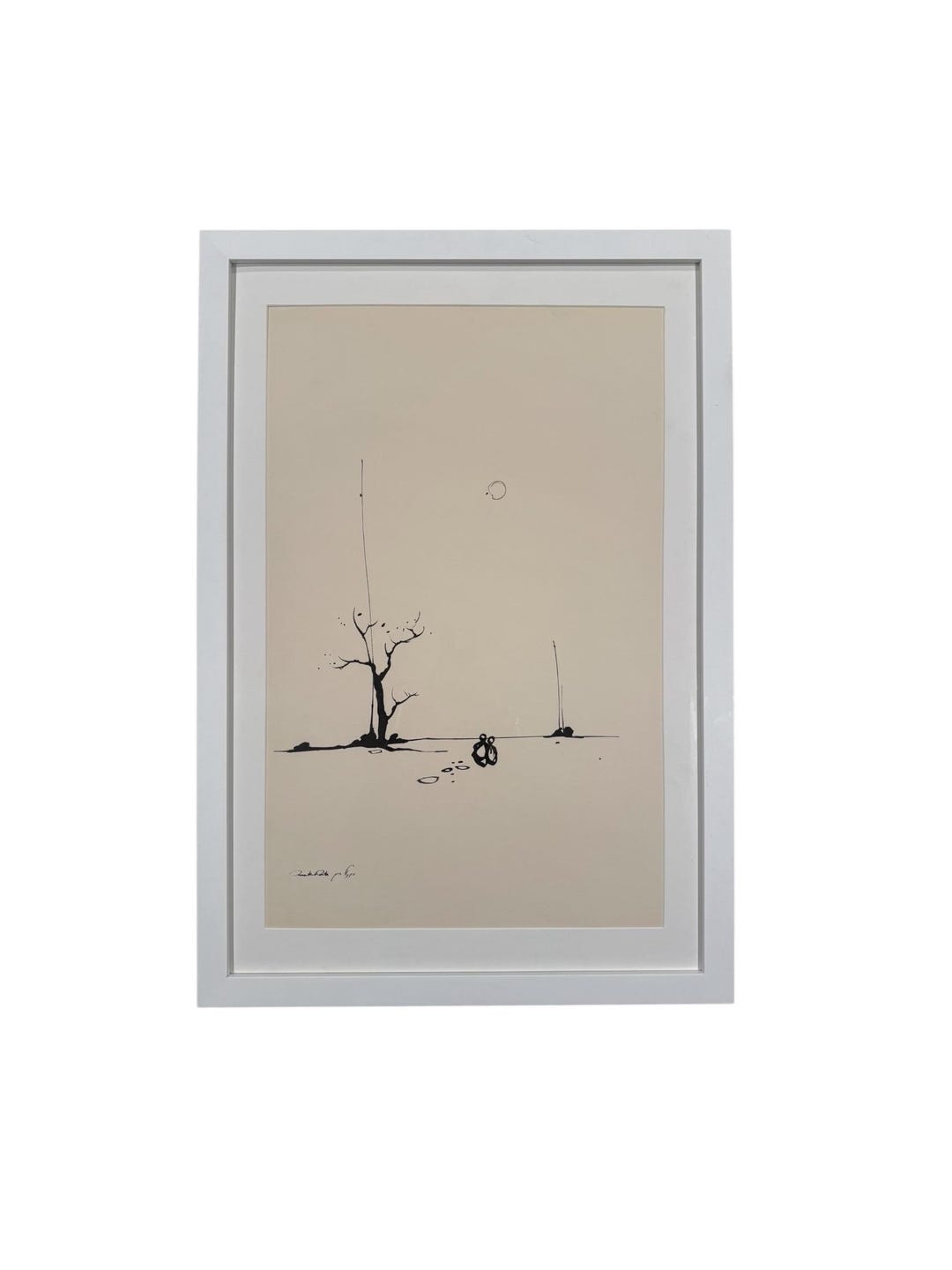 Original Chaim Rosenthal Ink Drawing – Minimalist Figurative Artwork ...