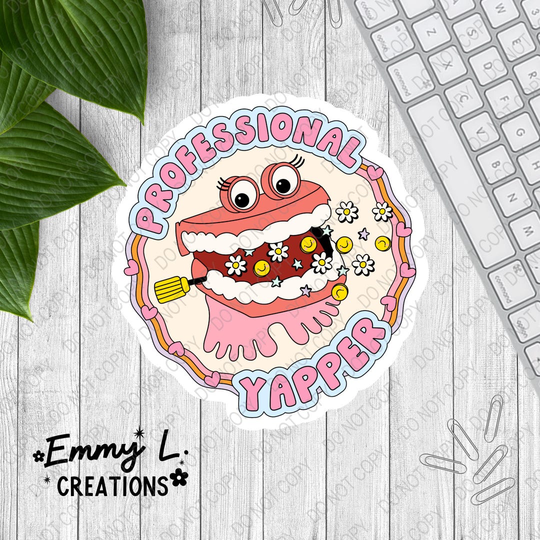 Professional Yapper Sticker, Mouth Sticker, Laptop Decal, Kindle ...