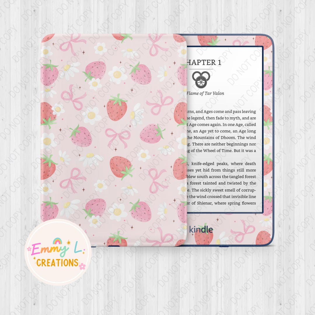 Coquette Strawberry Vinyl Wrap, Kindle Skin, Kindle Wrap, Kobo Libra ...