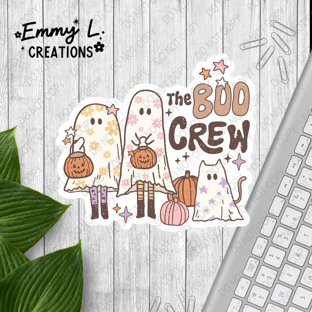 Boo Crew Sticker, Halloween Sticker, Laptop Decal, Kindle Sticker ...