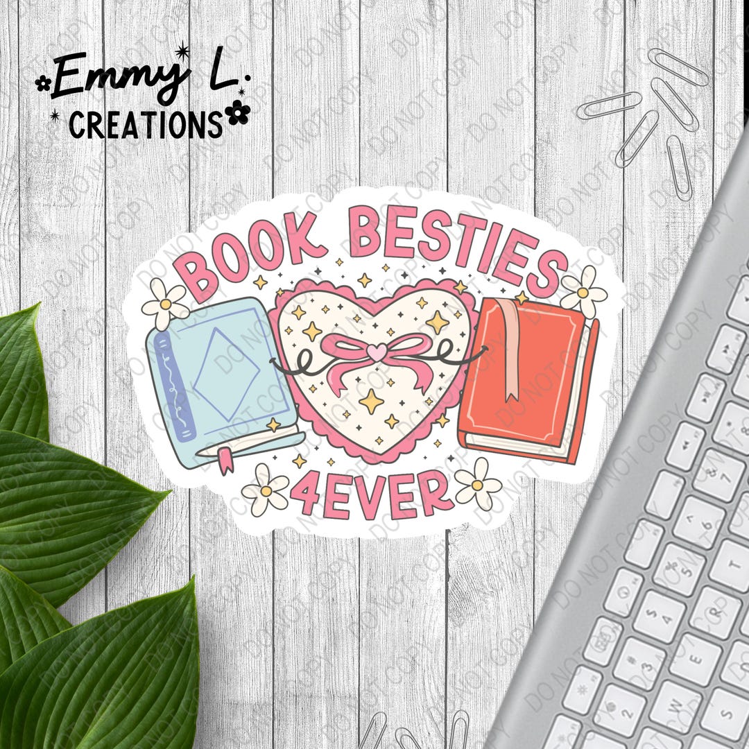 Book Besties Sticker, Reading Sticker, Laptop Decal, Kindle Sticker ...