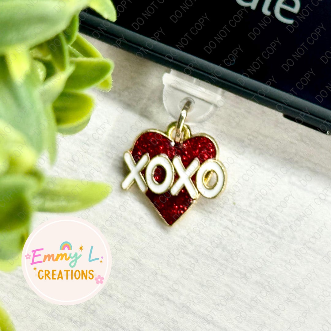 Glitter XOXO Kindle Charm, Phone Charm, iPad Charm, Bookish Accessories ...