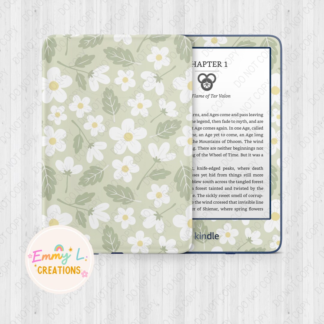 Green Floral Vinyl Wrap, Kindle Skin, Kindle Wrap, Kobo Libra, Vinyl ...