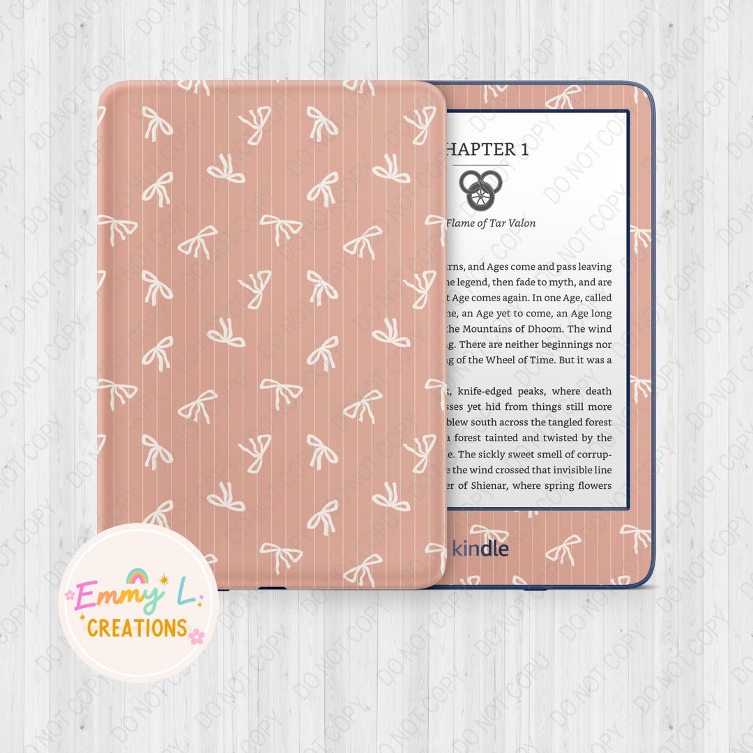 Cream Dainty Bows Vinyl Wrap, Kindle Skin, Kindle Wrap, Kobo Libra ...