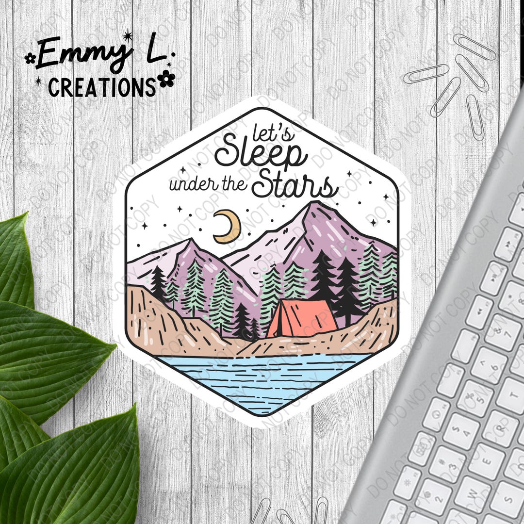 Sleep Under the Stars Sticker, Adventure Sticker, Laptop Decal, Kindle ...