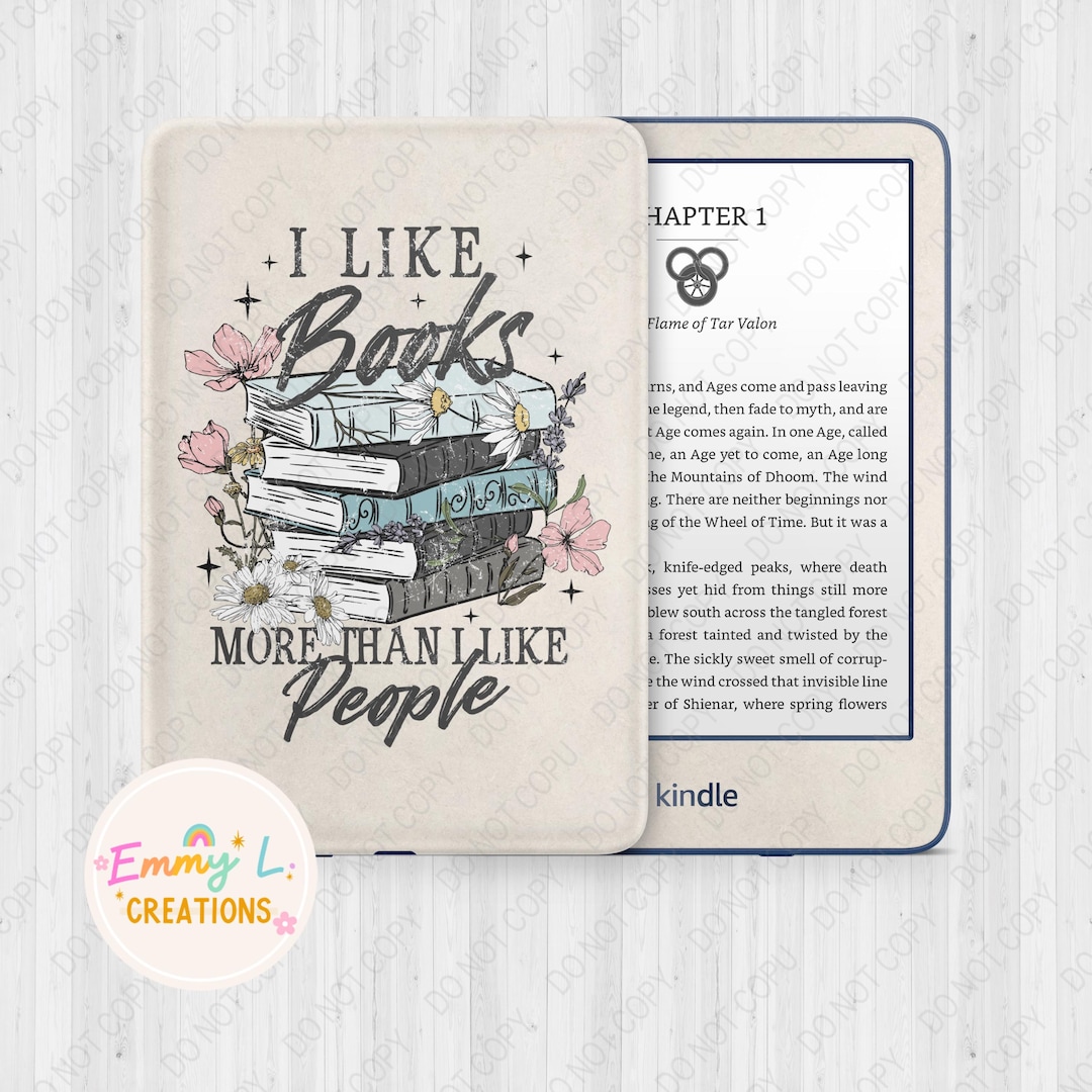 I Love Books More Than People Vinyl Wrap, Kindle Skin, Kindle Wrap ...