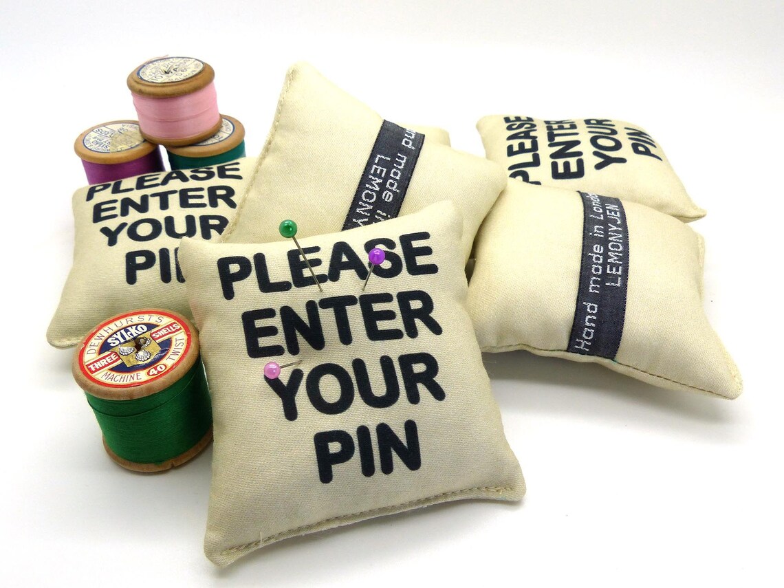 Pin Cushion. Please Enter Your Pin. Pins and Needles. - Etsy