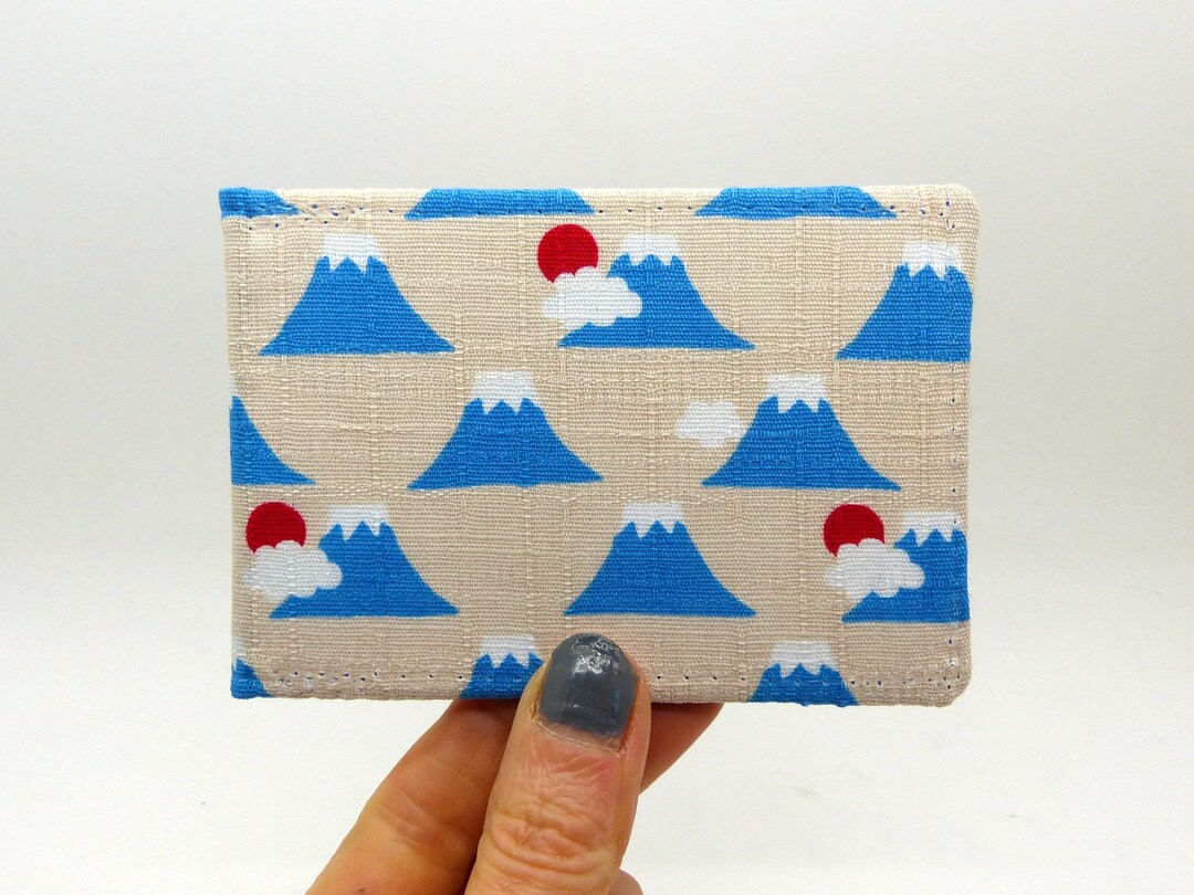 Mount Fuji Print Oyster Card Holder: Handmade Cotton Wallet - Etsy