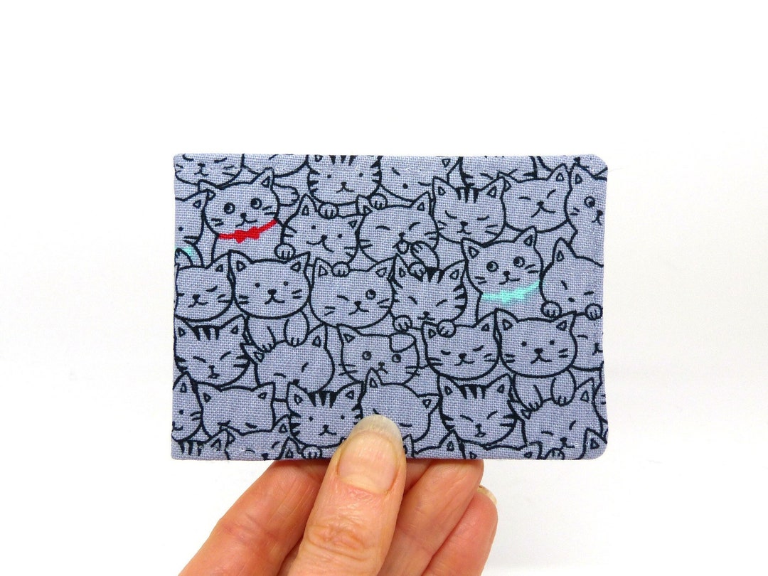 Handmade Grey Cat Print Card Holder: Travel Wallet - Etsy UK