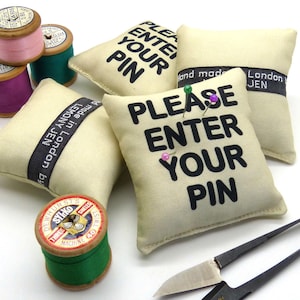 Pin Cushion. Please Enter Your Pin. Pins and Needles. - Etsy