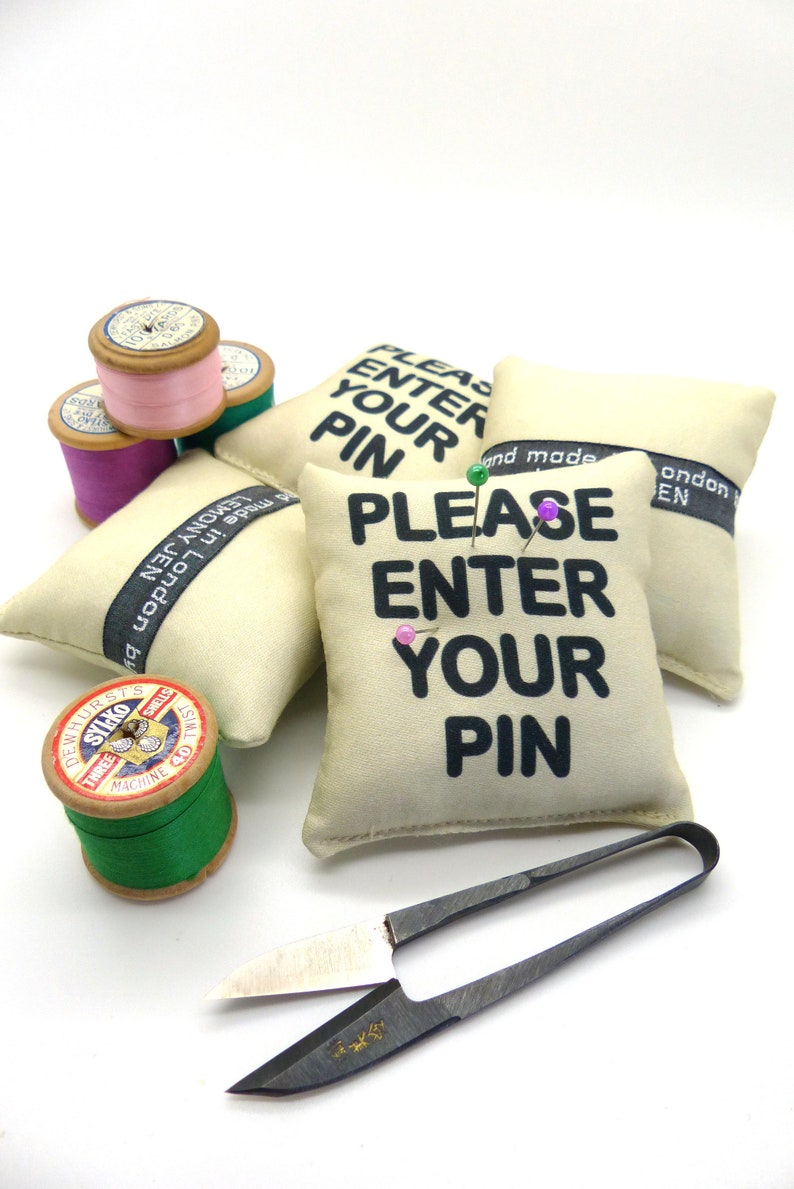 Pin Cushion. Please Enter Your Pin. Pins and Needles. - Etsy