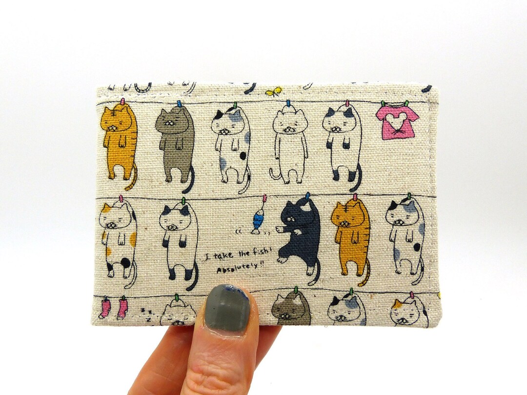 Handmade Cat Print Card Holder: Oyster/bus Pass Wallet - Etsy