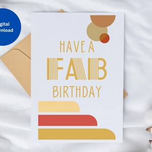 Art Deco Birthday Card: Fab Printable Greetings (digital Download) - Etsy