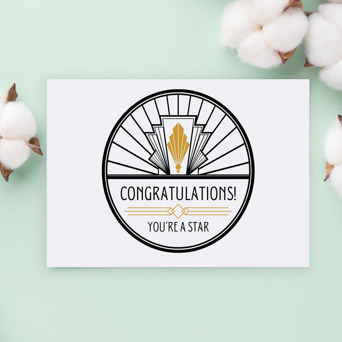 Art Deco Congratulations Card: Printable Celebration (digital Download ...