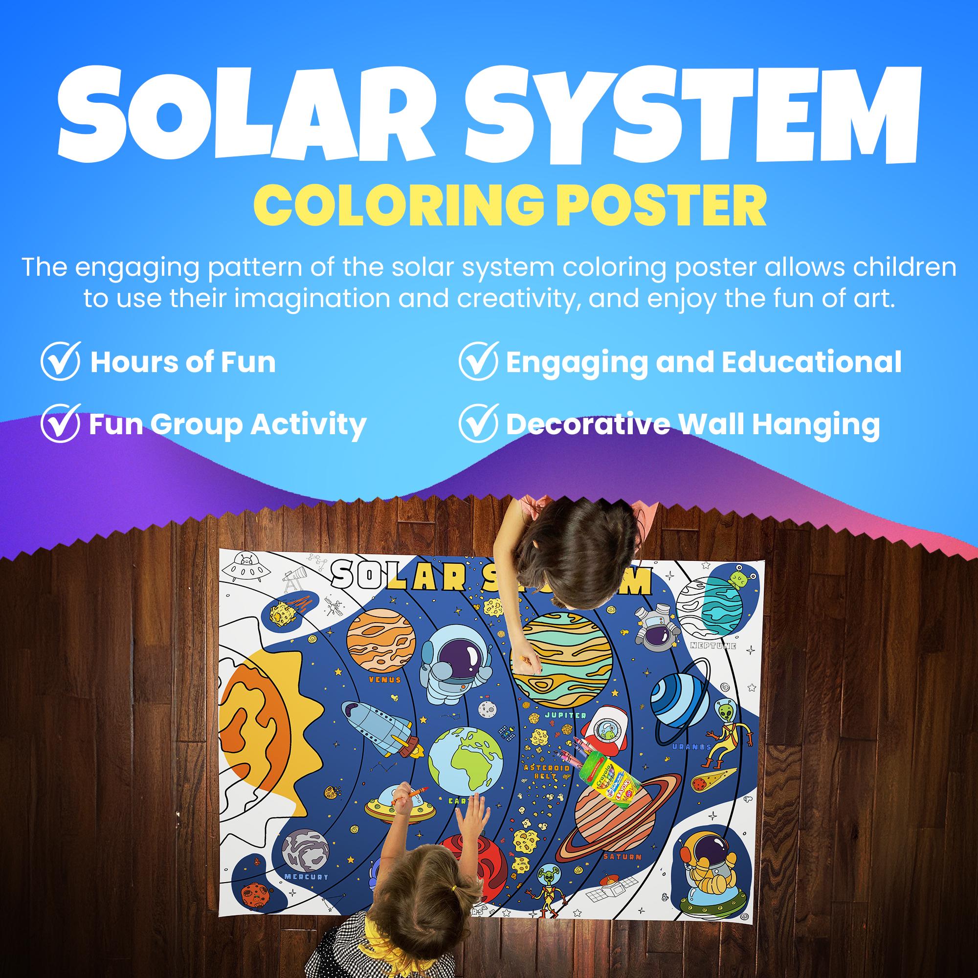 Outer Space Giant Coloring Poster - 43.3 X 31.4" Large Coloring Poster ...