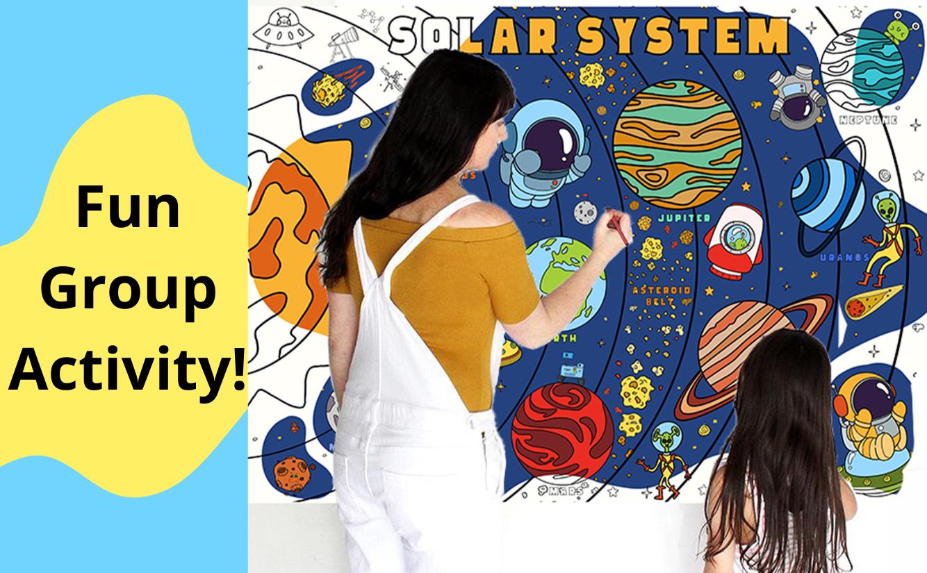 Outer Space Giant Coloring Poster - 43.3 X 31.4" Large Coloring Poster ...