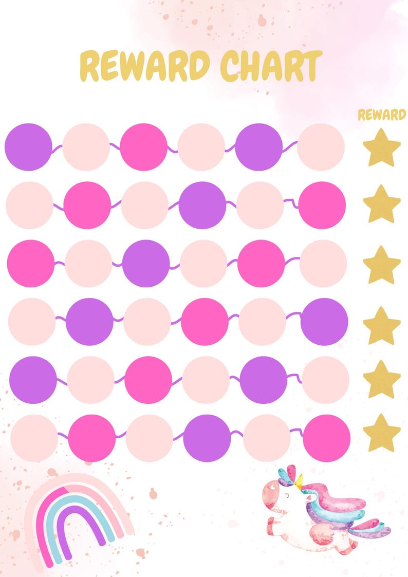 Potty Training Chart Printable 8.5x11 | Girly Reward Charts Bundle PDF ...