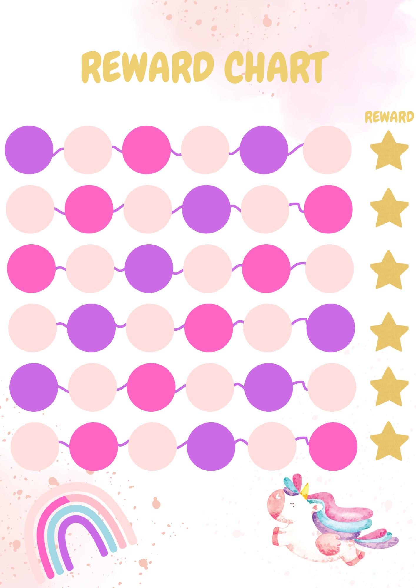 Potty Training Chart Printable 8.5x11 | Girly Reward Charts Bundle PDF ...