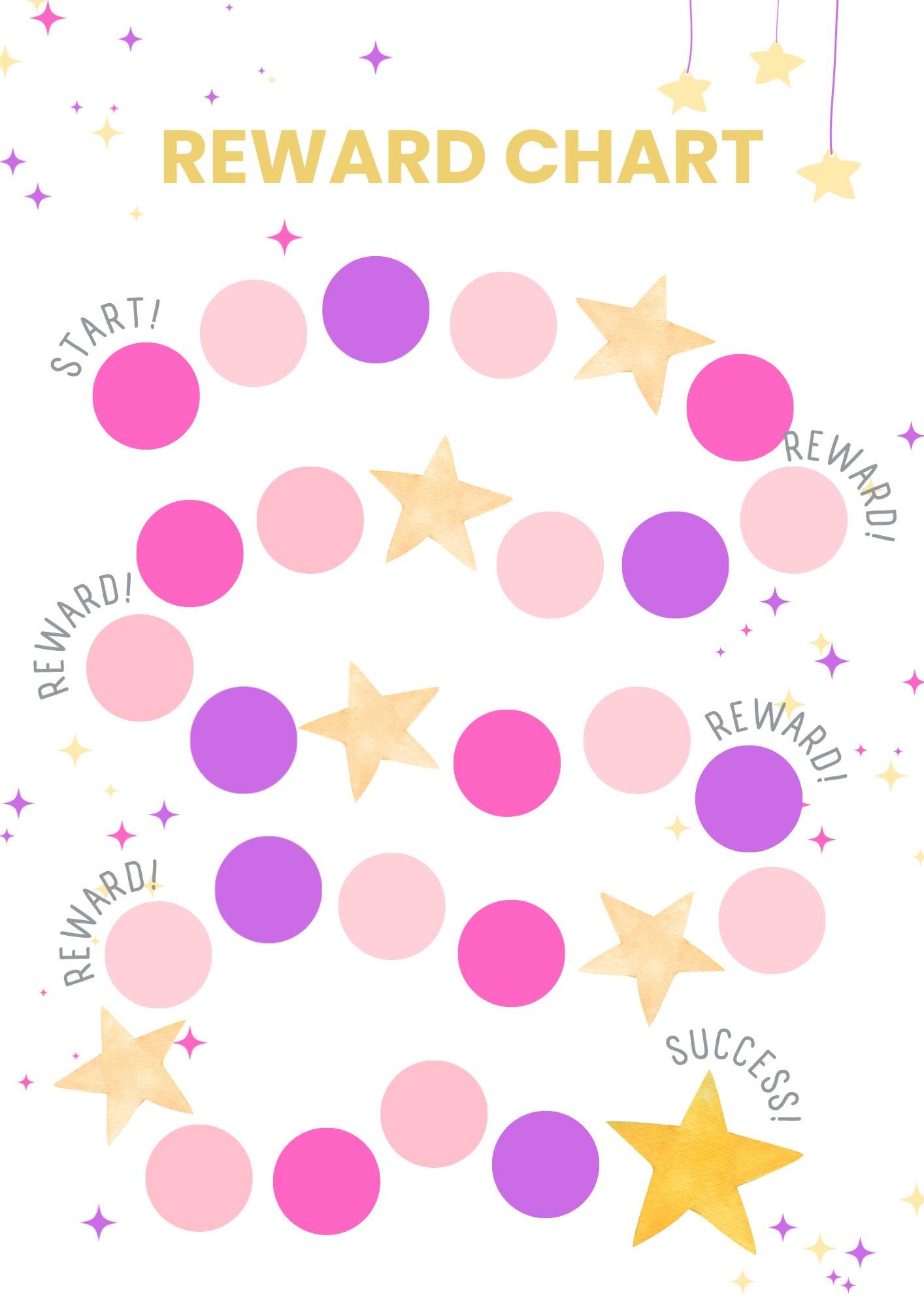 Potty Training Chart Printable 8.5x11 | Girly Reward Charts Bundle PDF ...