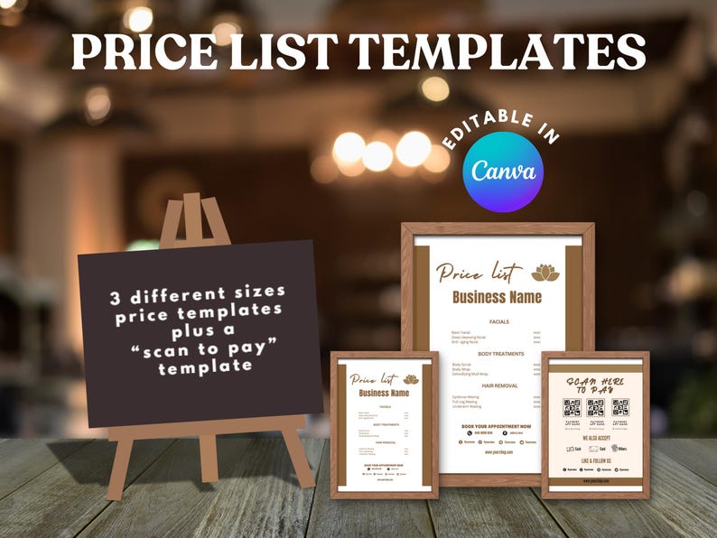 Small Business Price List Template DIY Price List Template Canva Editable Price List Template - Etsy