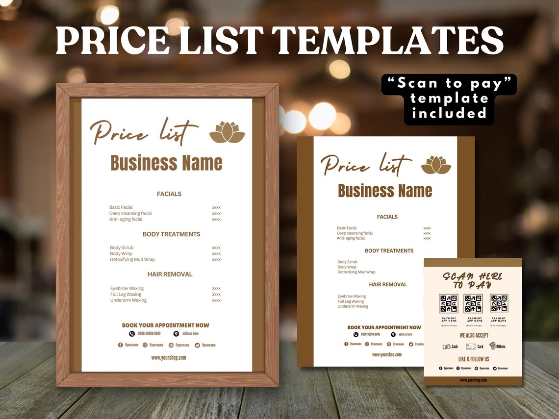Small Business Price List Template DIY Price List Template Canva Editable Price List Template - Etsy
