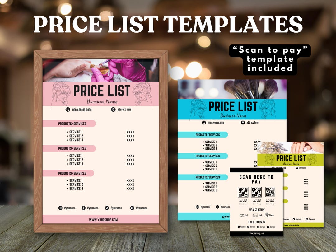 Small Business Price List Template DIY Price List Template Canva ...