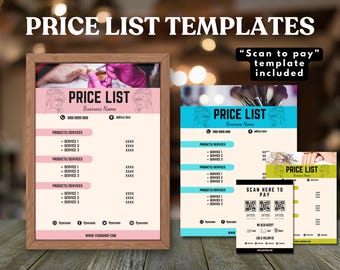 Small Business Price List Template DIY Price List Template Canva Editable Price List Template - Etsy