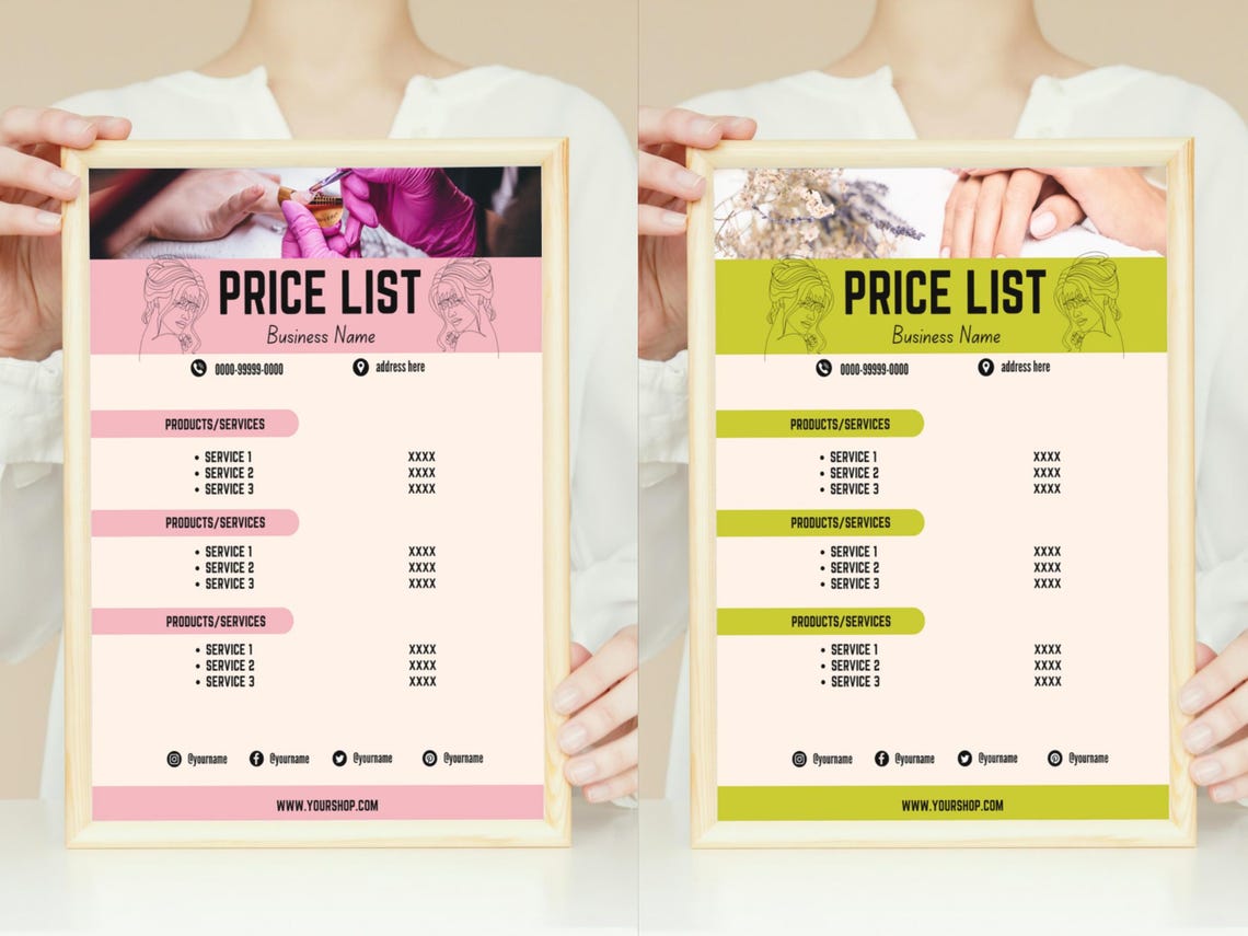 Small Business Price List Template DIY Price List Template Canva ...