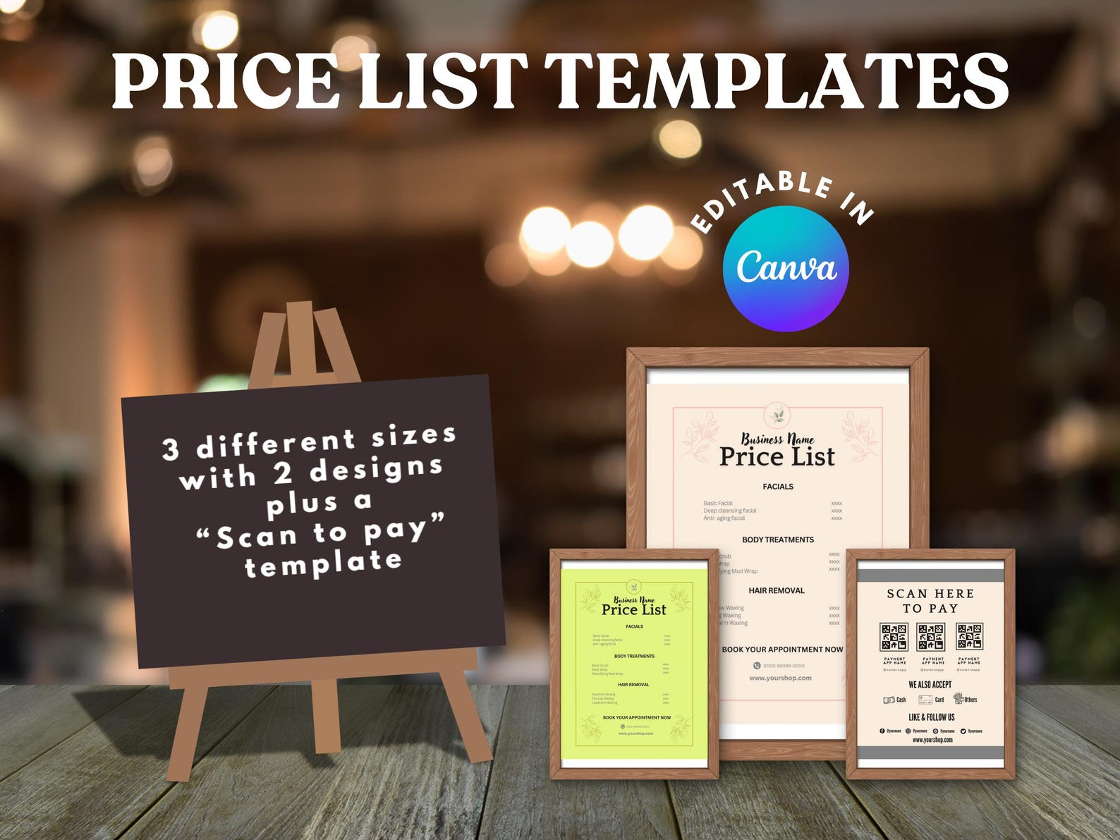 Canva Editable Price List Template Small Business Price List Template ...