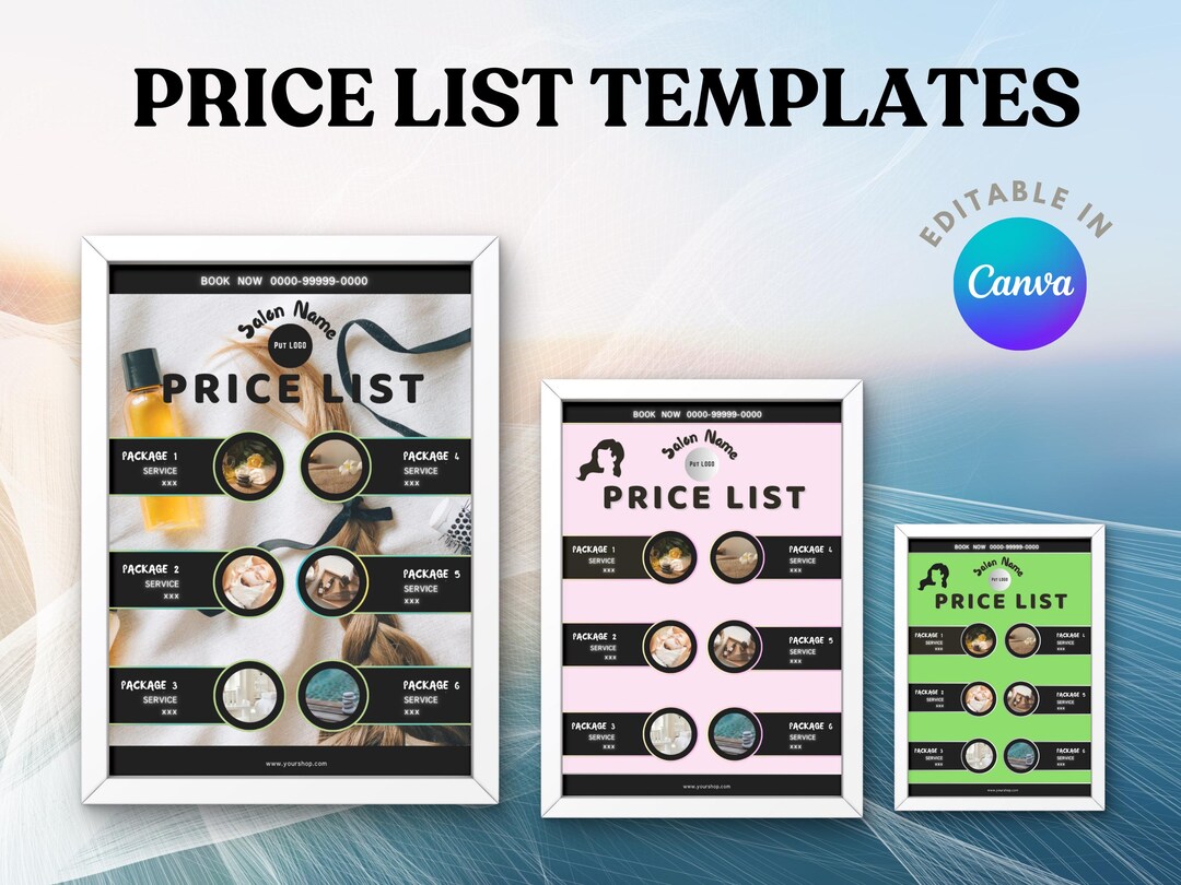 Canva Editable Price List Template, Small Business Price List Template, DIY Price List Template ...
