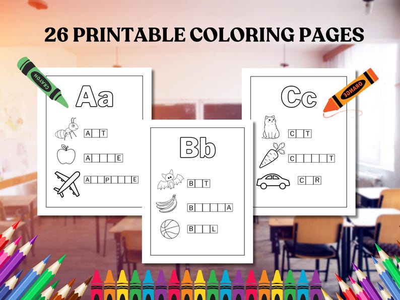 ABC Coloring Pages, Alphabet With Pictures Coloring Pages, Learning ...