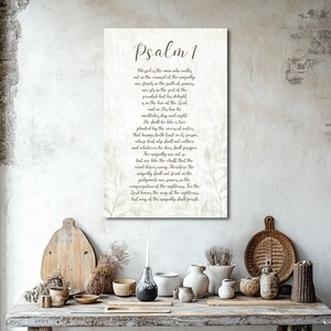 Psalm 1 Wall Art Christian Scripture Home Decor Bible Text Sign Calming ...