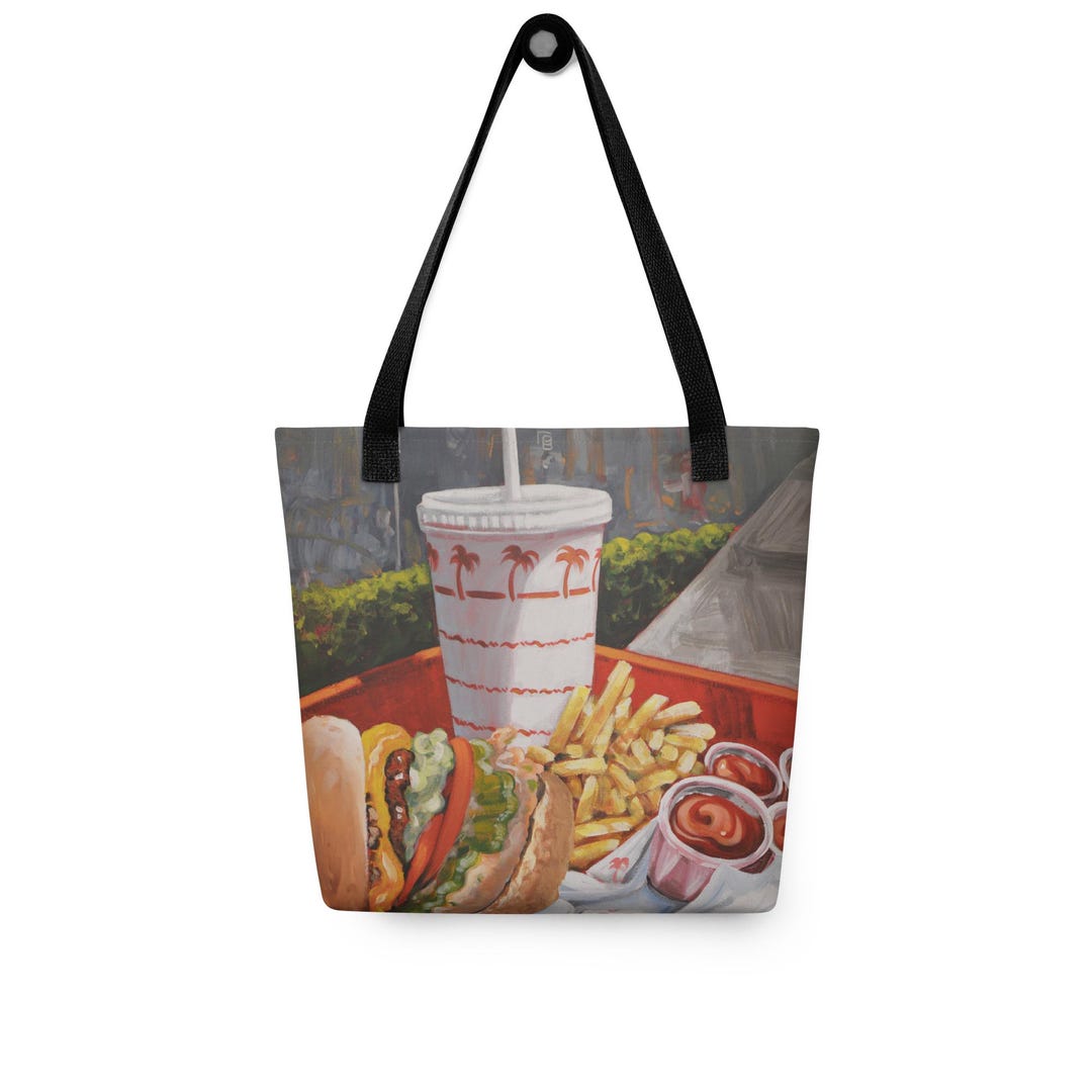 In N Out Tote Bag, Hamburger Fries Shake Soda Shoulder Purse ...